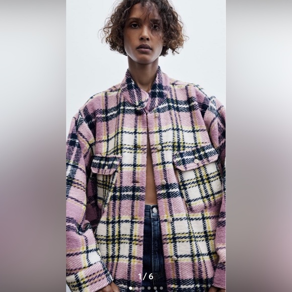 Zara | Jackets & Coats | Zara Oversized Wool Blend Plaid Overshirt | Poshmark